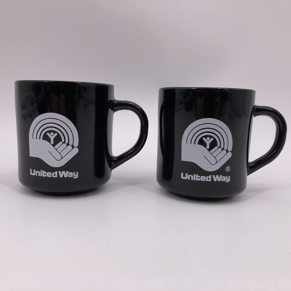 Unbranded | Dining | Two United Way Coffee Mugs Black White Classic ...